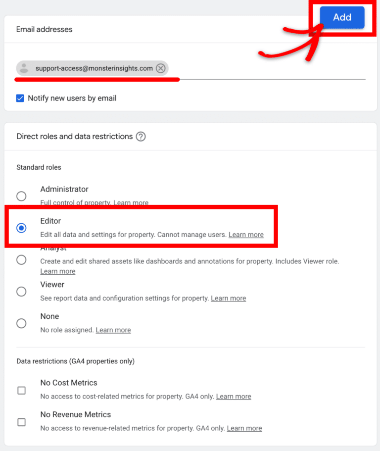 How to Grant User Access in Google Analytics - MonsterInsights