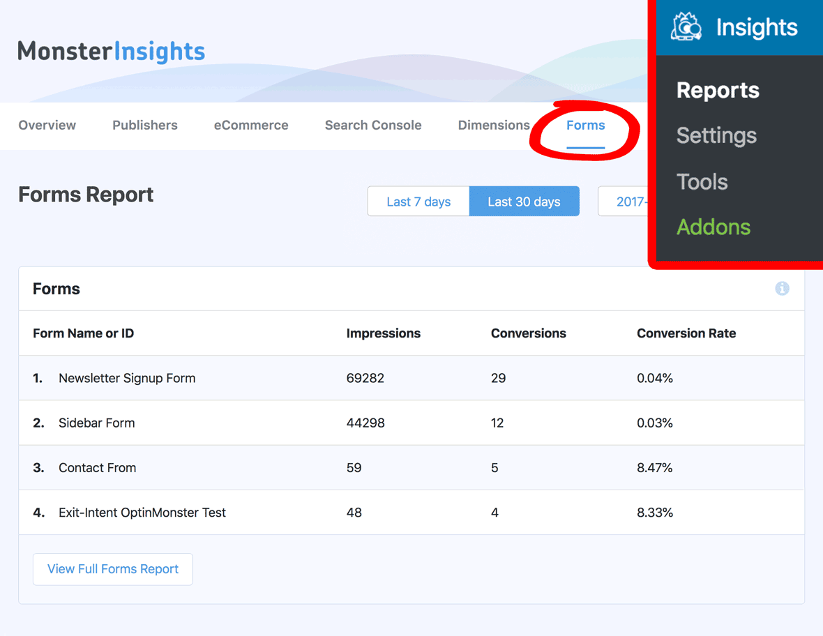 How to View Your Form Conversion Stats in MonsterInsights - MonsterInsights